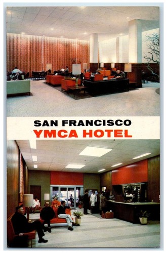 1971 San Francisco YMCA Hotel Restaurant Lobby Front Desk Turk St. CA ...