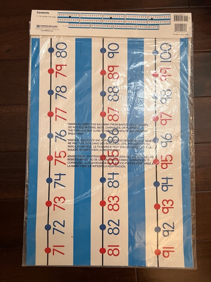 Carson Dellosa Number Line Bulletin Board Set. New 14 Piece Pack CD ...