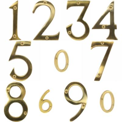 Securit Large Solid Brass Door Numbers 3"/75 mm Polished House Flat ...