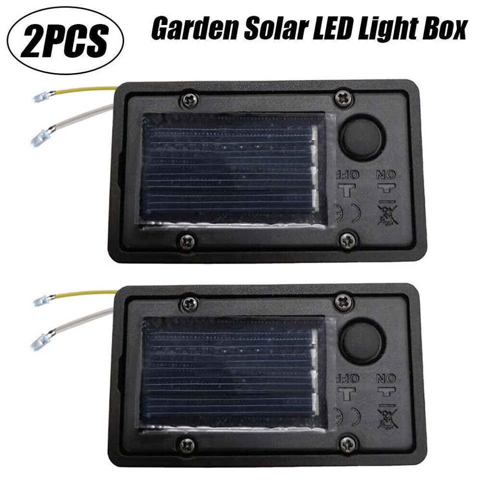 2x Rectangular Garden Solar LED Light Battery Box Replacement DIY Led ...