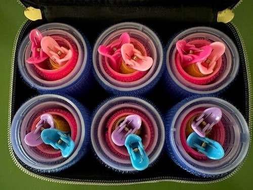 Hair Rollers with Free Makeup Carrying Case Self Grip Heatless Hair ...