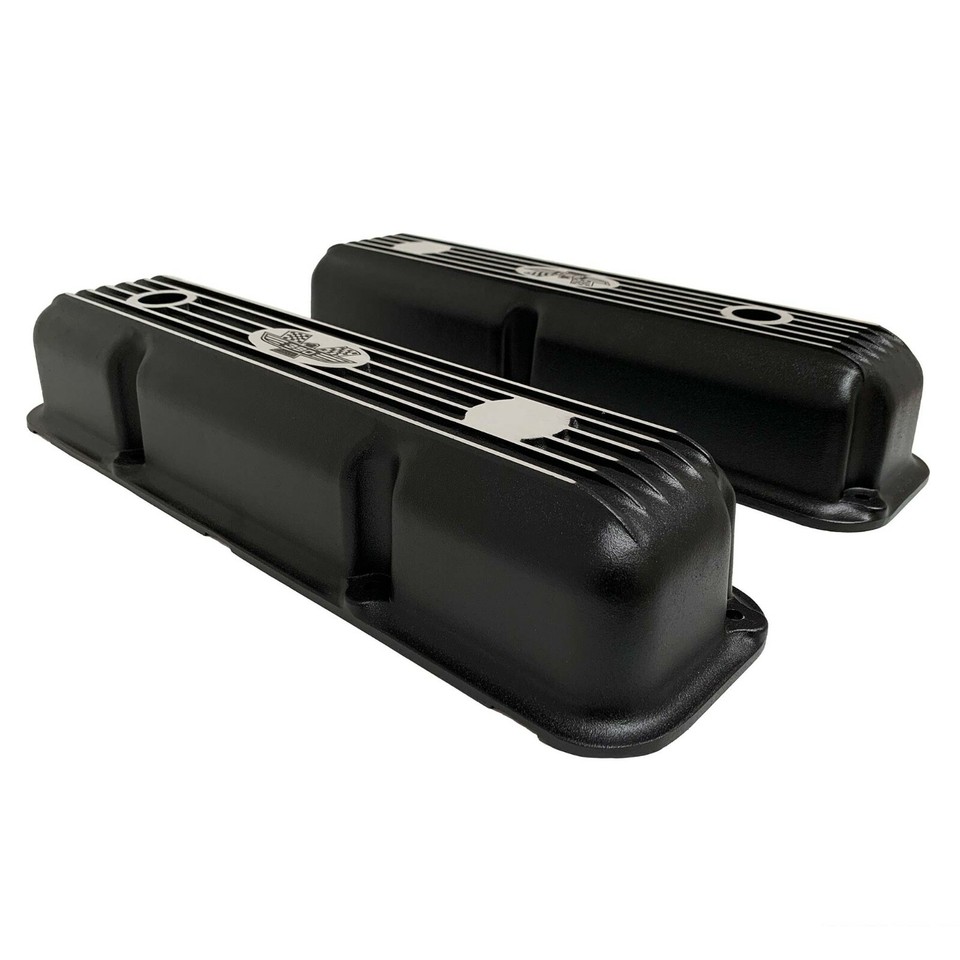 Ford FE 390 Thunderbird Eagle Finned Short Valve Covers - Black - Ansen ...