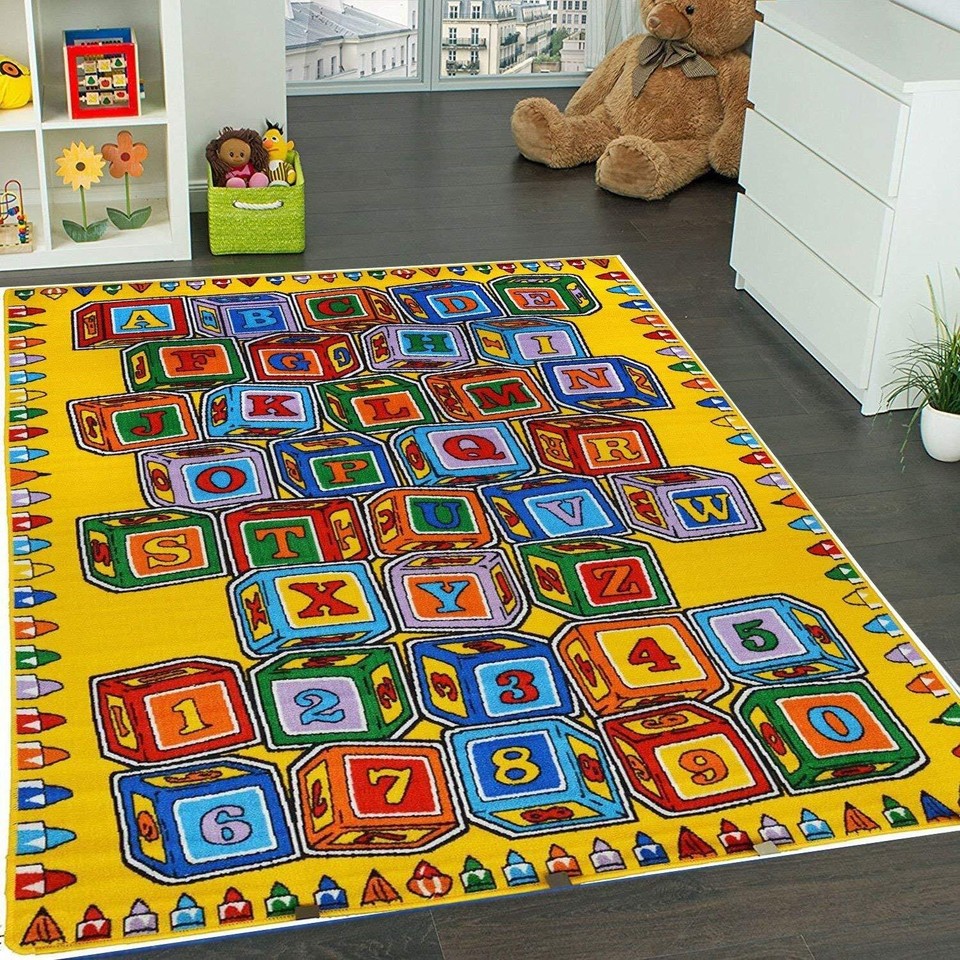 Educational Kids Rug Children for School Classroom Bedroom NON SKID GEL ...