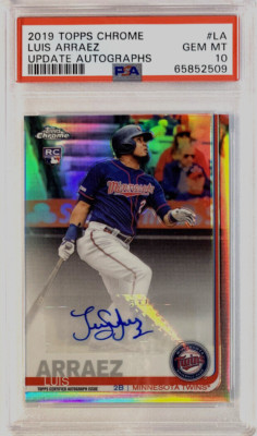 2019 TOPPS CHROME UPDATE AUTO #CUA-LA LUIS ARRAEZ RC PADRES PSA 10 ...