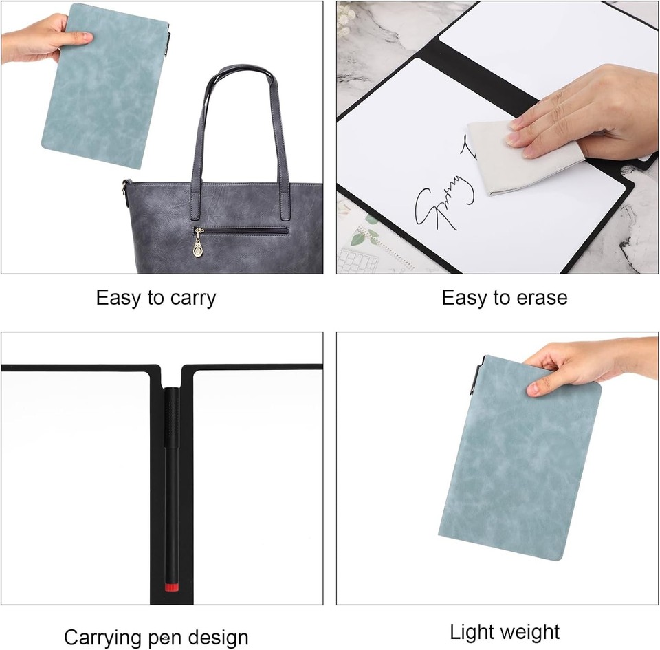 Reusable Dry Erase Notebook, 9.4x6.5 Inch Portable A5 M, Light Blue | eBay