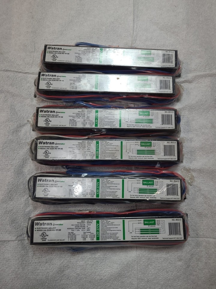 Watran DB-332N-MV-TP-HE 80213 Electronic Ballast-LOT OF 6 BALLAST-80213 ...