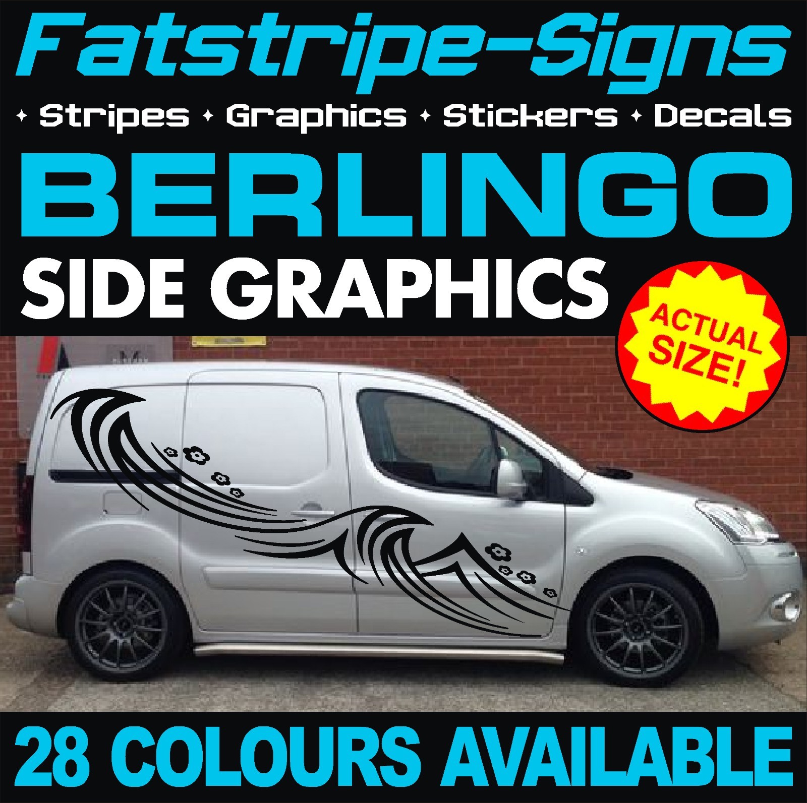 to fit CITROEN BERLINGO GRAPHICS STICKERS STRIPES DECALS L1 L2 DAY VAN ...