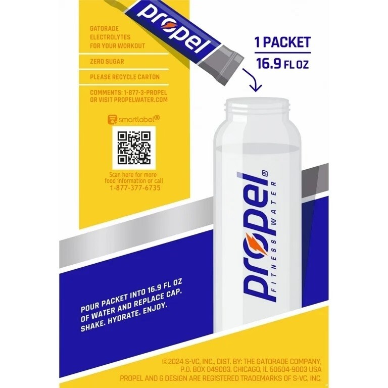 Lemon Propel Powder Packets Mix Flavored Water 60 Servings New BB 4/26 ...