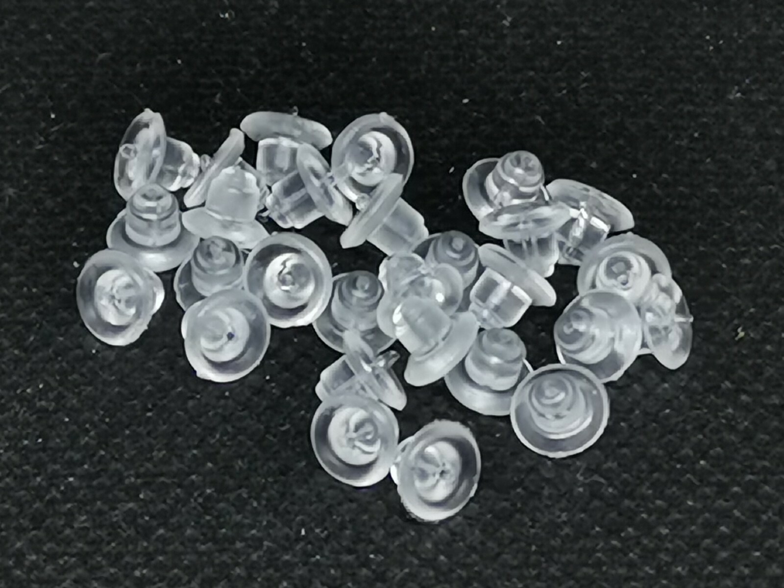 30pcs 6mm Clear Rubber Plastic Bell Shape Earring Stoppers Free ...