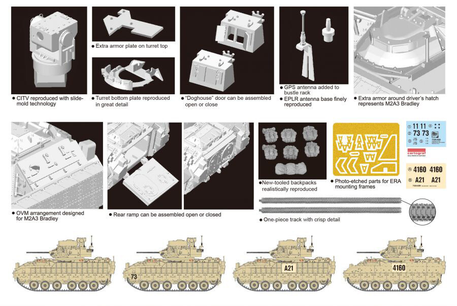 M2A3 Bradley Tank 1:72 Plastic Model Kit Dragon Models | eBay