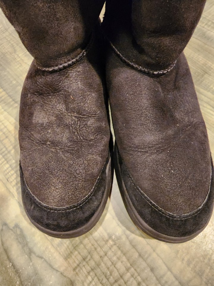 Ugg Australia Women's Ultimate Tall Braid Boots Black Suede 5340 Size 9 ...