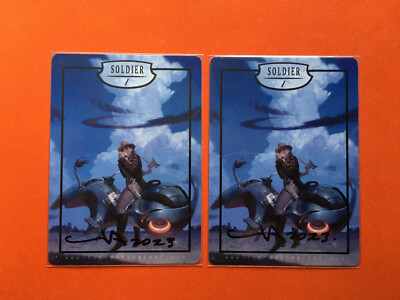 MTG - 1x Soldier token (front) + Human token (back)- signed by Victor A ...