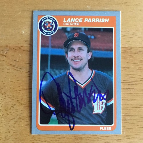 Lance Parrish Detroit Tigers Signed Autograph 1985 Fleer Baseball Card ...