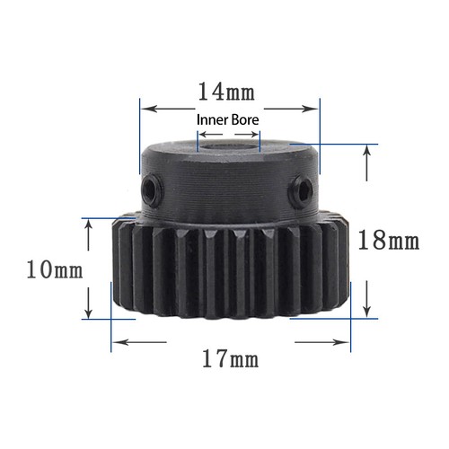 Mod 1 Steel Spur Gear 15 Tooth Bore 4/5/6/7/8mm Transmission Pinion ...
