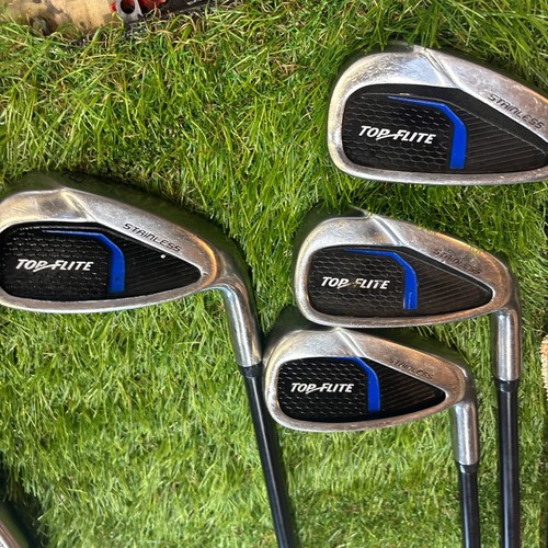 TOP FLITE STAINLESS IRONS (GRAPHITE SENIOR FLEX Combo Set PW/LW 3 Tm Woods Read | eBay