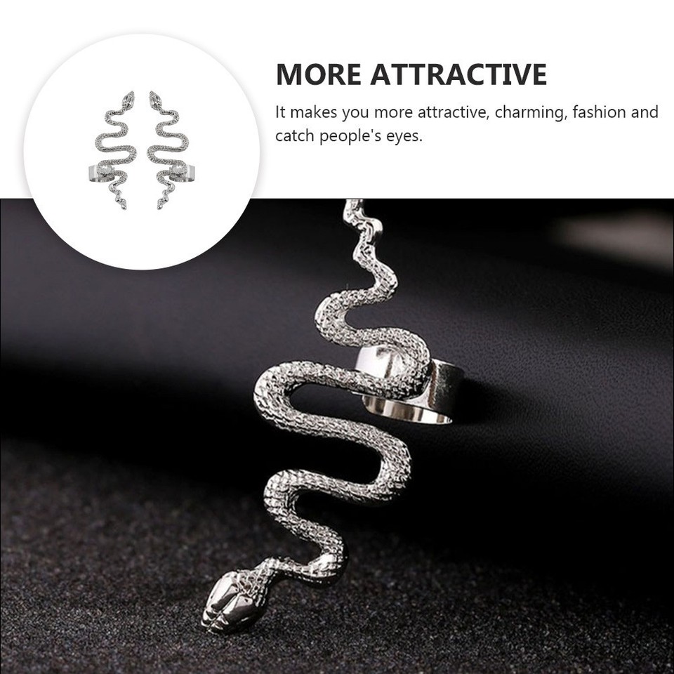 2Pcs Snake Shaped Alloy Ear Studs Earrings for Women Fashion | eBay ...