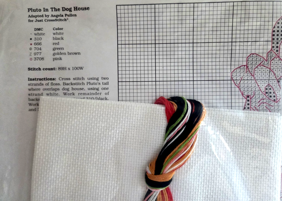 Disney Cross Stitch Kit Pluto in Dog House 7 x 6" Mickey Unlimited ...