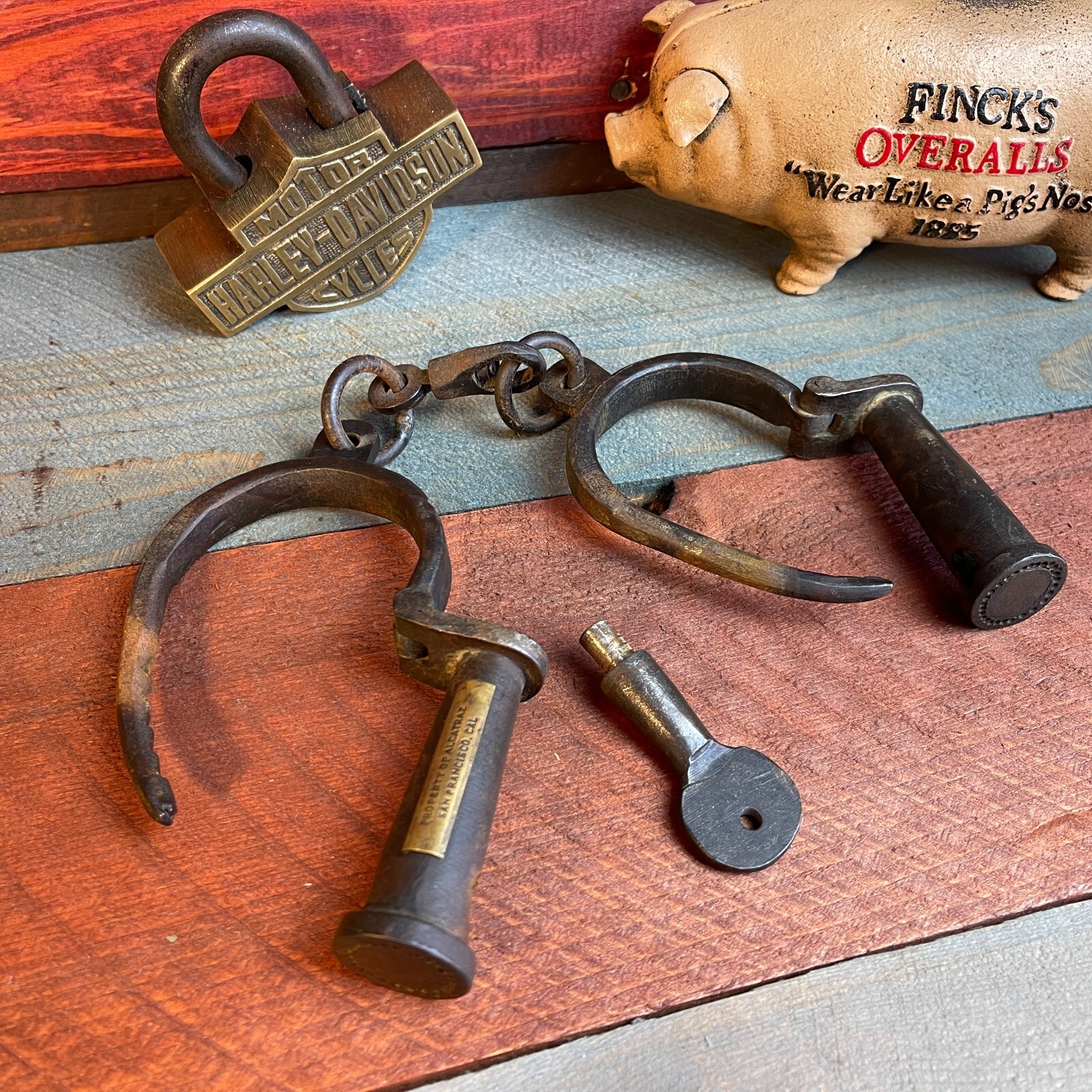 Property Of Alcatraz Prison Adjustable Handcuffs Iron Cuffs & Key | eBay