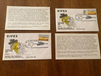 DEKALB Hybrid Corn Kishwaukee Valley Stamp Show Covers (2) 1975 De Kalb ...