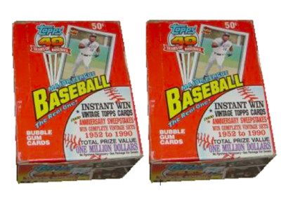 1991 Topps Baseball 36 Count Pack BOX from SEALED CASE (Lot of 2 boxes ...