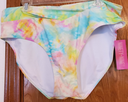 Ninety Nine Jr Bikini Bottom Bathing Suit Cotton Candy Tie Dye-Size 1x ...