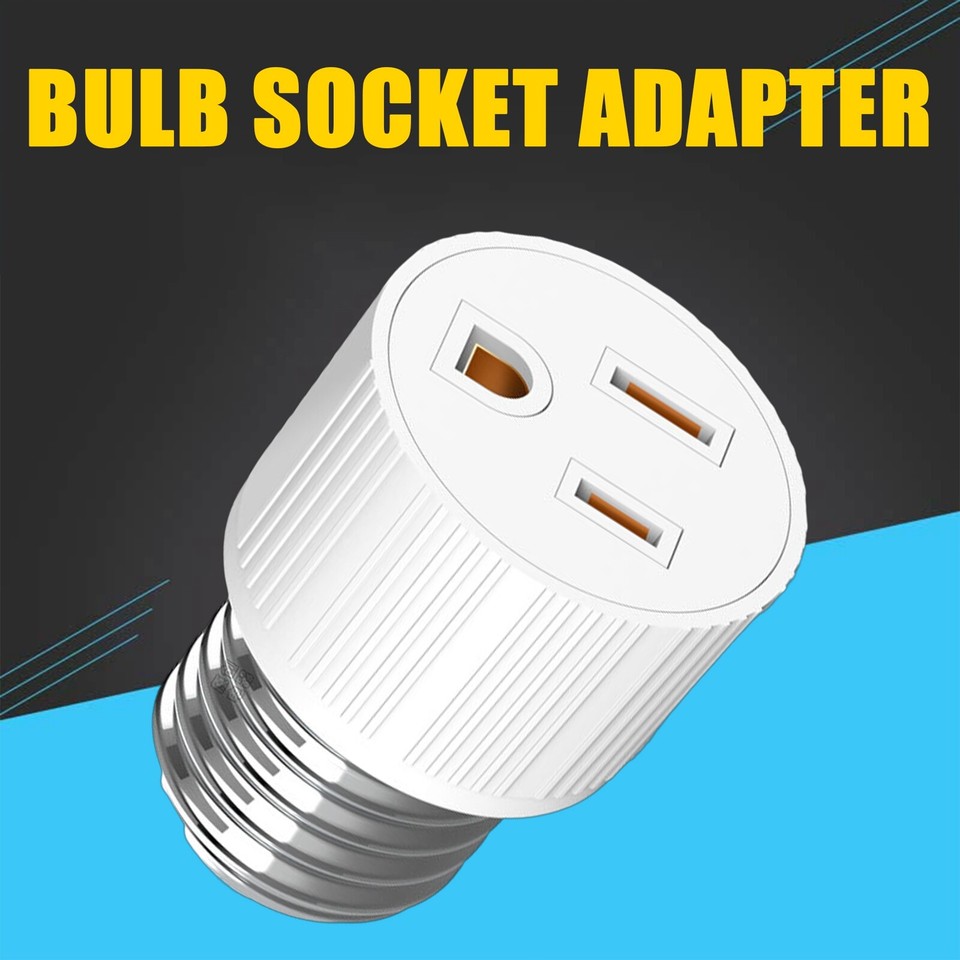 3 Pin Light Socket To Plug Adapter Outlet Plug Converter E27 Bulb ...