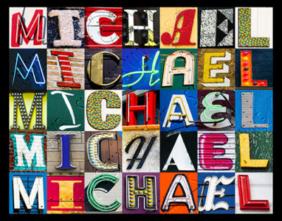 MICHAEL Name Poster featuring photos of actual sign letters | eBay