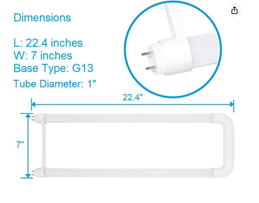 20pcs U Bend LED Tube Light T8 15W G3 1900 Lumens Direct or Ballast ...