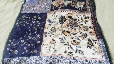 Pre-owned BCBG MAXAZRIA Floral Patchwork Pattern 100% SILK SCARF | eBay