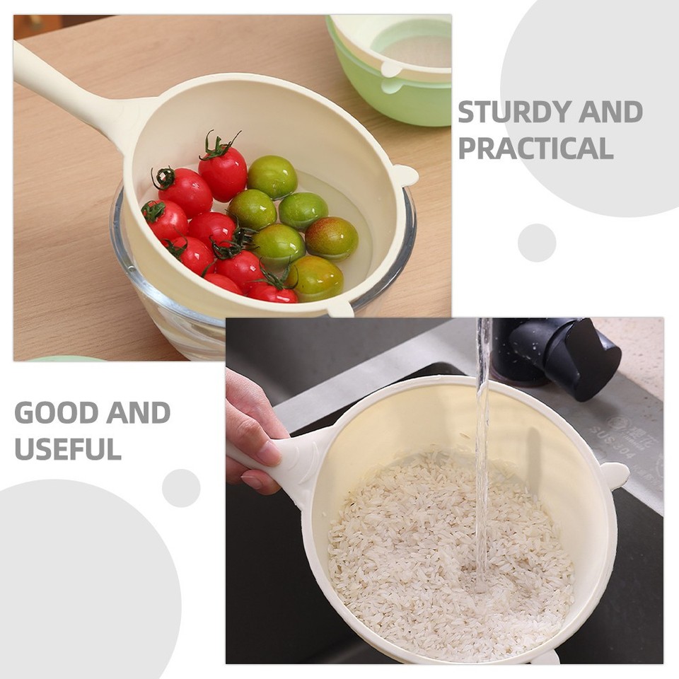 Large Plastic Mesh Strainer Colander Basket for Rice Washing and Food ...