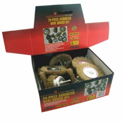 Heavy Duty 24pc Drill Wire Wheel Cup Flat Brush Metal Cleaning Rust ...