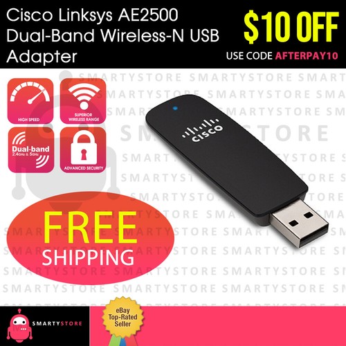 Cisco Linksys AE2500 USB Wireless-N WIFI Adapter Dual-Band 300 Mbps | eBay