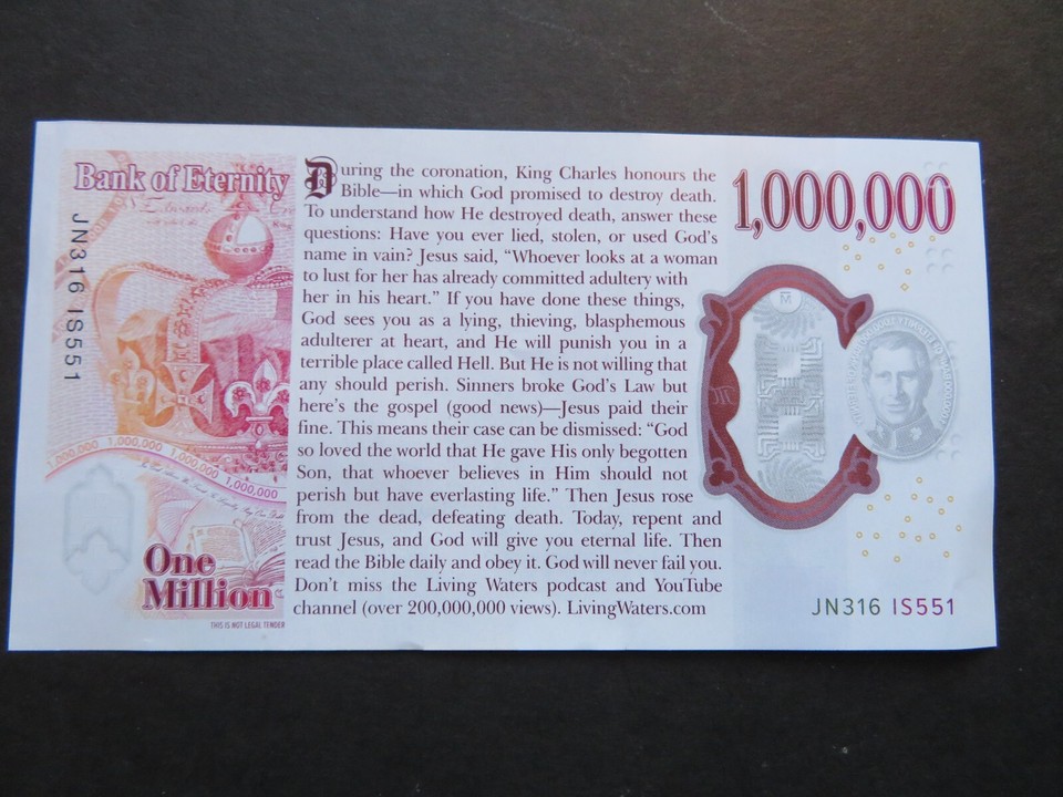 KING CHARLES 111 £1,000,000 British Royalty One Million Pounds Novelty ...
