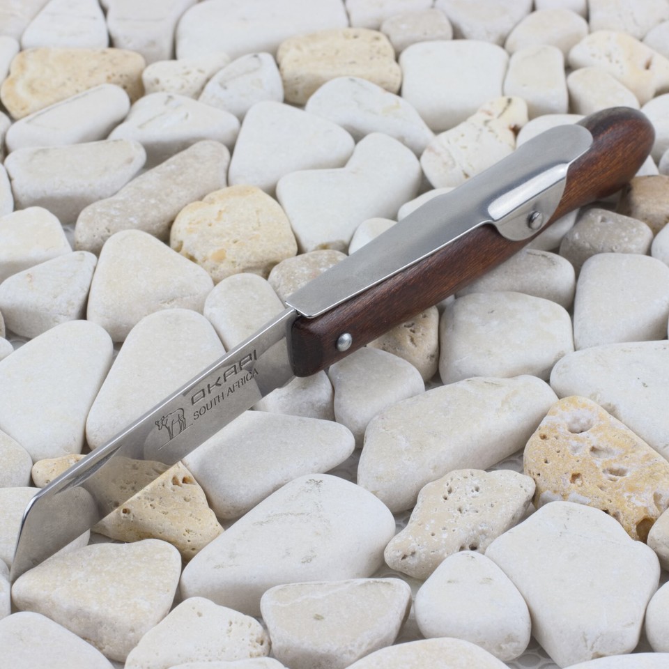 Okapi Biltong Folder Pocket Knife Carbon Steel Blade Brown Wood Handle ...