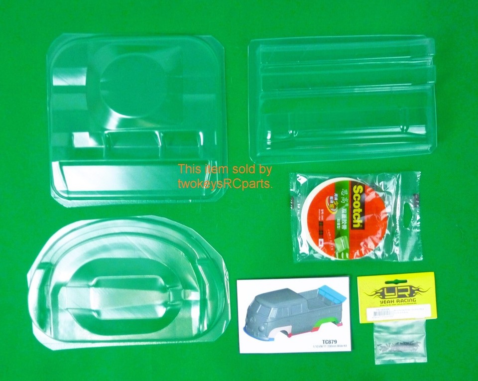 1:10 RC Clear Body Shell - WIDEBODY VW Kombi Dual cab Pick Up with ...