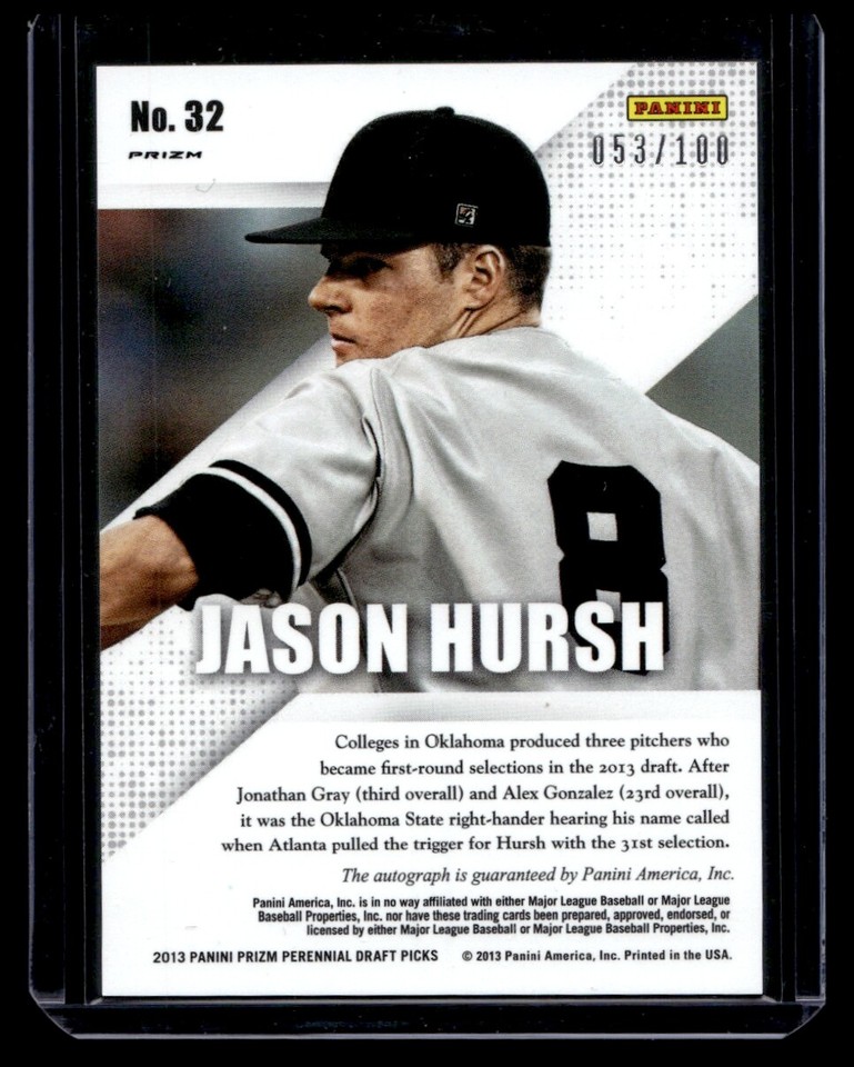 2014 Panini Prizm Draft Picks Jason Hursh Prospect Signatures Red ...