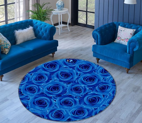 3D Charming Blue Roses NBC494368 Game Rug Mat Elegant Photo Carpet Mat ...