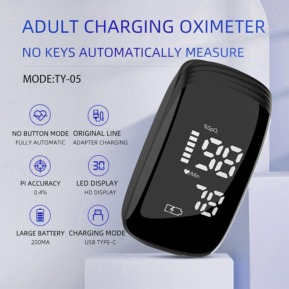 Pulse Oximeter, Blood Oxygen Meter, Fingertip Pulse Oximeter ...