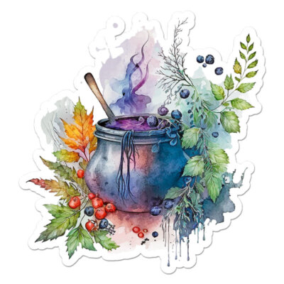 Witch Wiccan Cauldron, Vinyl Decal Sticker, Indoor Outdoor, 3 Sizes ...