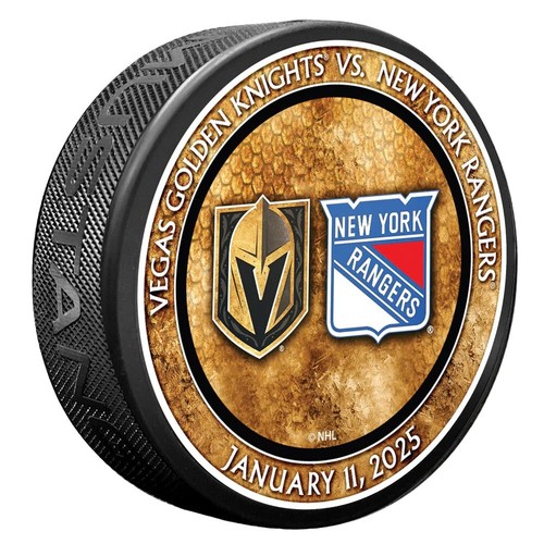 Vegas Golden Knights Vs NY Rangers Ltd Official Game Puck MINT 1/11/25 ...