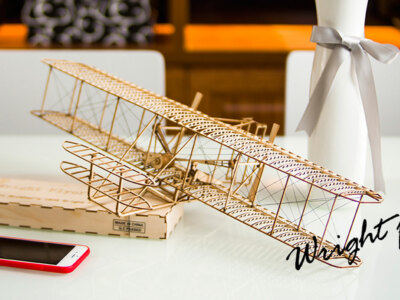 Wright Flyer 1:18 Scale 500mm Static Balsa Model Kit Dancing Wings 3D ...