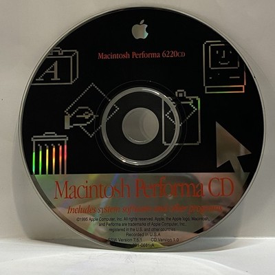 1995 Apple Macintosh Performa 6214CD Disk OS 7.5.1 v1.0 #691-0778-A ...