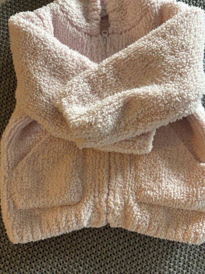 ANGEL DEAR COZY HOODED ZIP UP LIGHT PINK SIZE 6-12 MONTHS | eBay