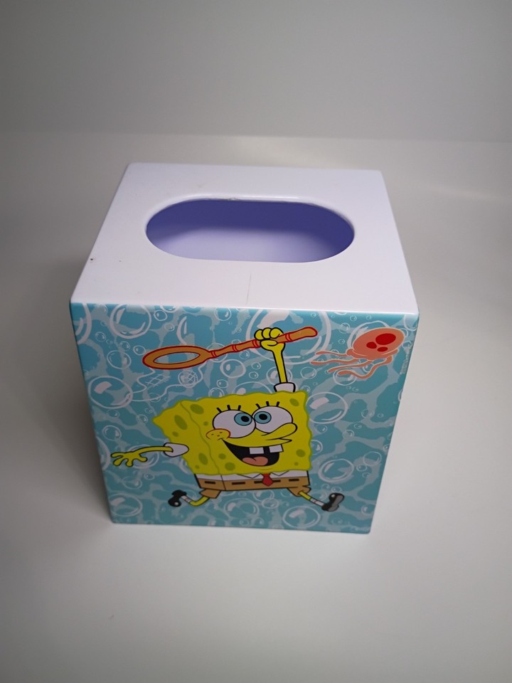 Spongebob Squarepants 2002 Plastic Tissue Box Cover Holder Sandy Square ...