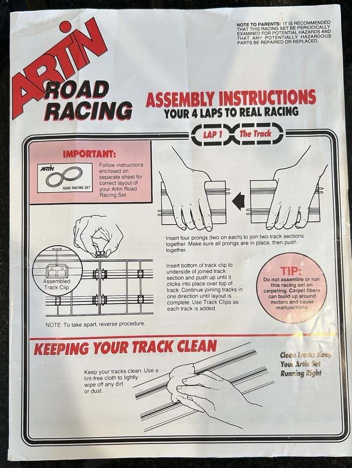 Artin Rare Slot Car Set Grand Team Challenge Four Racers 65 1/2 Foot ...