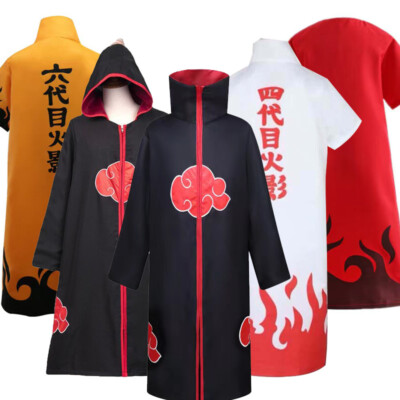 Naruto Kakashi Sasuke Itachi Pain Akatsuki Cloak Hokage Anime Cosplay ...