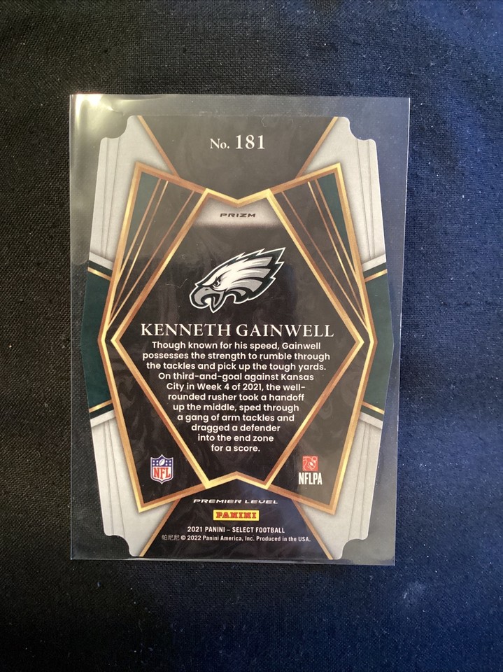2021 Panini Select Kenneth Gainwell #181 Green/Yellow Prizm Die-Cut EN9 ...