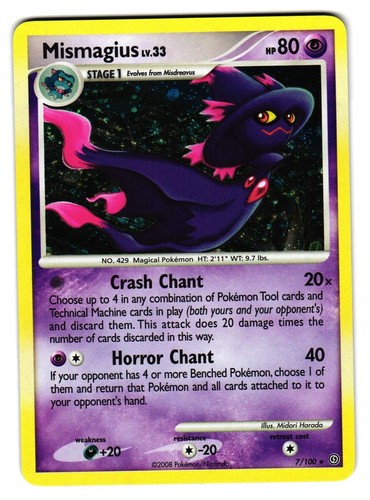 Mismagius 7/100 Diamond & Pearl Stormfront 2008 Holo Rare Light Play LP ...