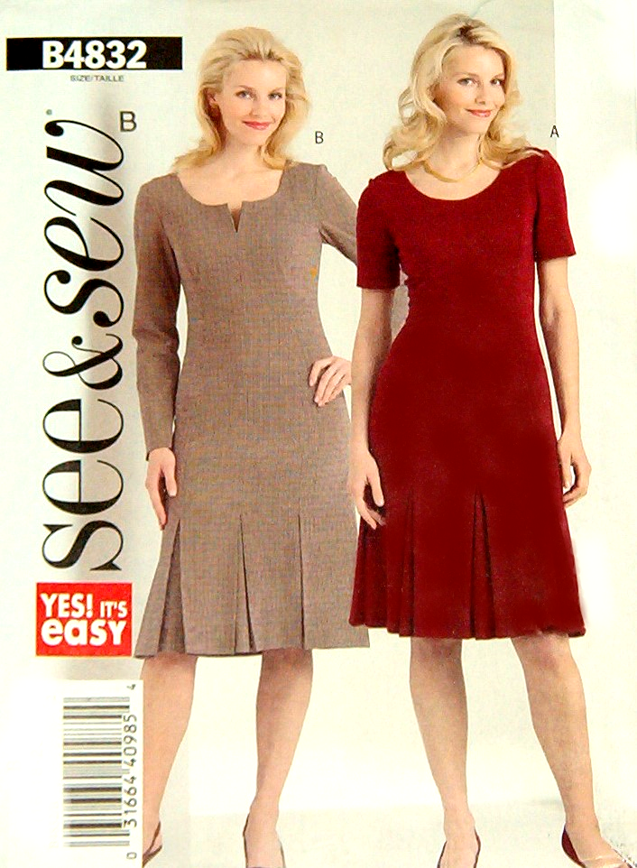 2006 Fitted Pleated Dress Sewing Pattern U-Pick Size 8-22 Butterick ...