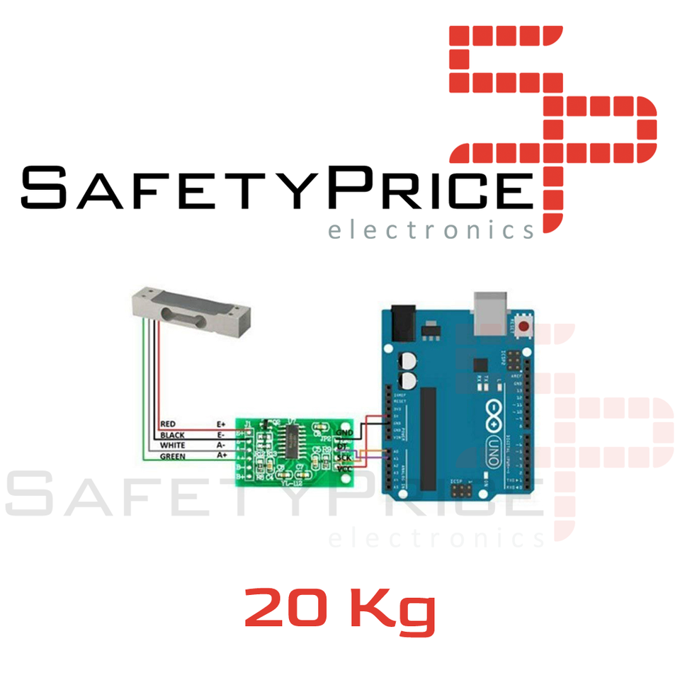 HX711 Converter Module + Load Cell 20kg Load Cell 24bit A/D Converter ...